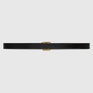 Gucci Gg Marmont Reversible Skinny Belt - Black