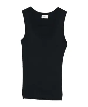 P.a.r.o.s.h Sleeveless Ribbed Knit Top - Black