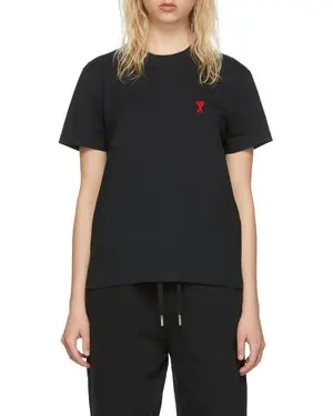 Ami Logo Embroidered Crewneck T-shirt