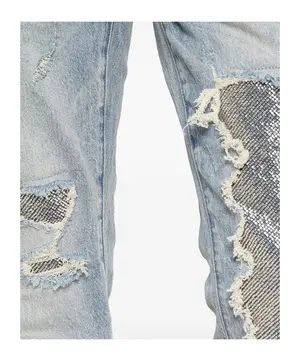 PURPLE BRAND Distressed Sequin Detail Jeans