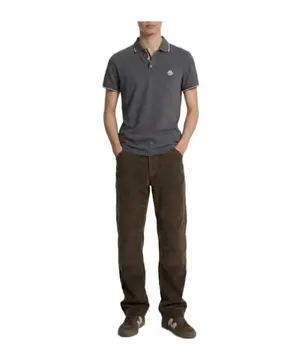 Moncler Tricolour-trimmed Cotton Polo Shirt - Black