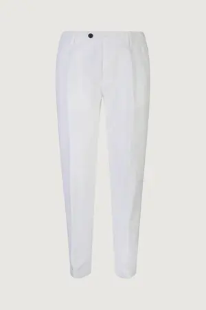 Eleventy Pleated Slim-fit Trousers - White