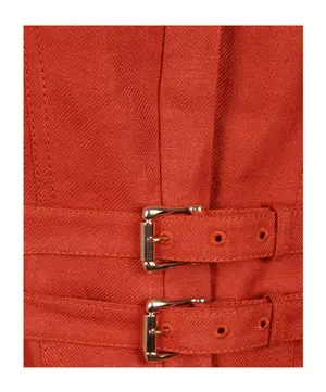 Gabriela Hearst Belted Pleated Dress - Red