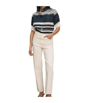 Veronica Beard Striped Short-sleeve Shirt
