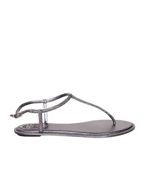 Rene Caovilla Embellished T-strap Flat Sandals