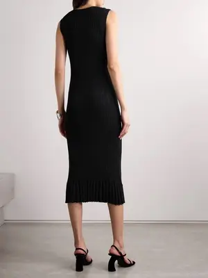 Proenza Schouler Tatum Ribbed Knit V-neck Midi Dress
