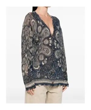 R13 Paisley Print Button-up Knitwear