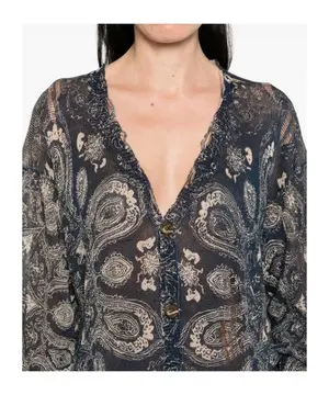 R13 Paisley Print Button-up Knitwear