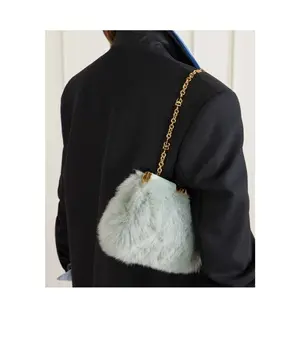 Dolce & Gabbana Marlene Leather-trimmed Shearling Shoulder Bag