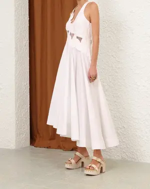 Zimmermann Appliquéd Sleeveless Midi Dress - Ivory