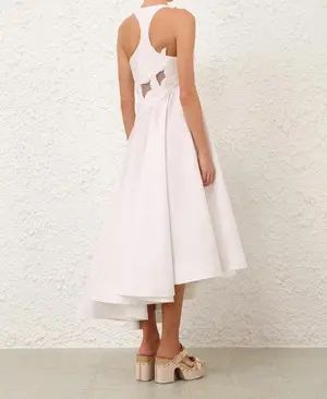 Zimmermann Appliquéd Sleeveless Midi Dress - Ivory