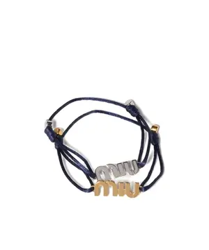Miu Miu Logo Cord Bracelet - Black
