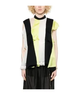 Sacai Paneled Ruffled Blouse