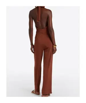 Max Mara Sleeveless V-neck Draped Jumpsuit