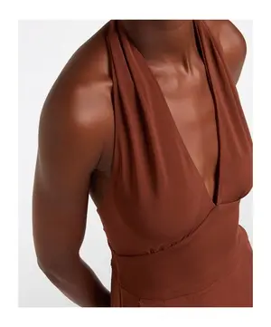 Max Mara Sleeveless V-neck Draped Jumpsuit