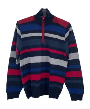PAUL  SHARK Paul & Shark Striped Quarter Zip Sweater