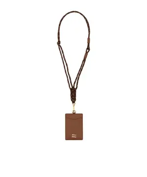 Miu Miu Leather Card Holder - Brown