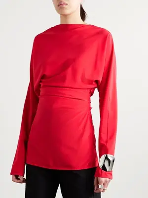 Proenza Schouler Keegan Pleated Top - Red