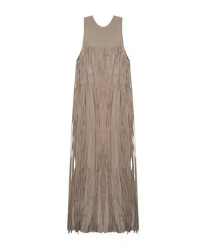 ALYSI Long Fringed Sleeveless Maxi Dress