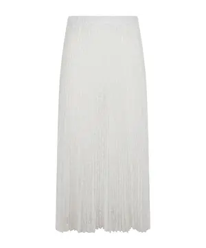 Ermanno Scervino Pleated Lace Maxi Skirt