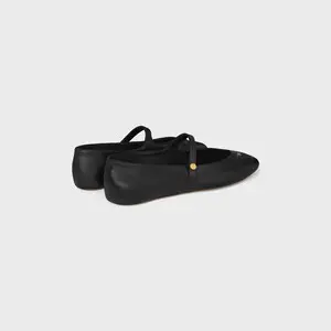Celine Lambskin Ballerina Flats With Logo Detail