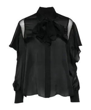 Sacai Pussy-bow Ruffled Shirt