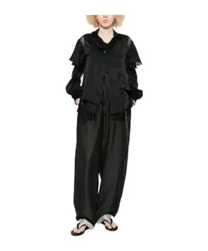 Sacai Pussy-bow Ruffled Shirt