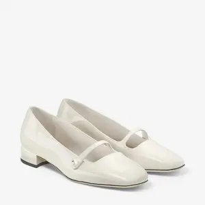 JIMMY CHOO Elisa Ballerina Pumps With Pearl Detail - Latte