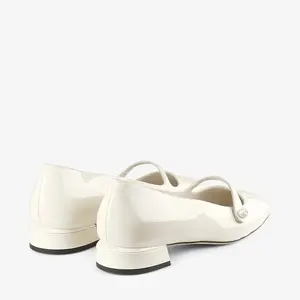 JIMMY CHOO Elisa Ballerina Pumps With Pearl Detail - Latte