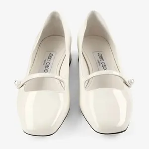 JIMMY CHOO Elisa Ballerina Pumps With Pearl Detail - Latte