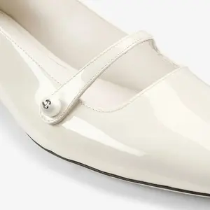 JIMMY CHOO Elisa Ballerina Pumps With Pearl Detail - Latte