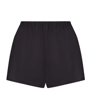 Prada Elastic Waist Wide-leg Shorts With Button Detail Pockets - Black