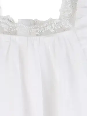 Chloé Ruffled Lace-trim Dress - White
