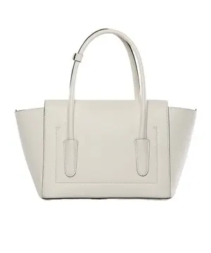 COCCINELLE Double Beat Foldover Top Tote Bag - White
