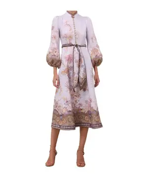 Zimmermann Floral Belted Shirt Dress