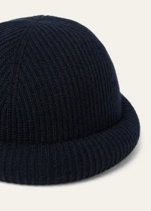 Loro Piana Sloop Wool Beanie Hat - Blue Navy