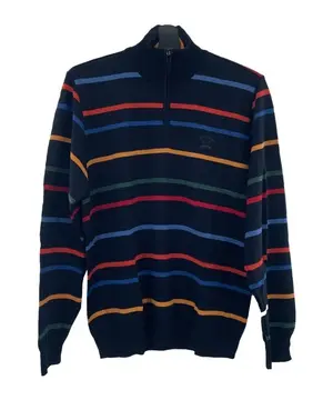 PAUL  SHARK Paul & Shark Striped Quarter Zip Long Sleeve Sweater