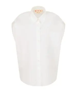 Marni Cape Sleeved Poplin Shirt - White