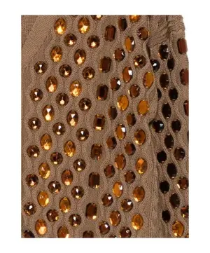 Giuseppe Di Morabito Embellished Cable-knit V-neck Cardigan - Brown