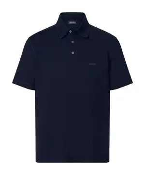 Zegna Short-sleeved Buttoned Polo Shirt - Black