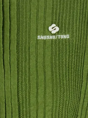 SHUSHU/TONG Contrast Collar Knit Sweater