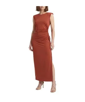 Essentiel Antwerp Sleeveless Gathered Jersey Maxi Dress - Brown