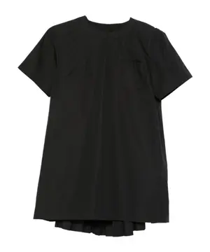 Sacai Pleated Crewneck Mini Dress - No