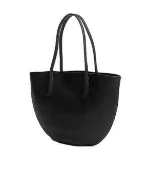 THE ROW Alger Saddle Leather Tote Bag - Black