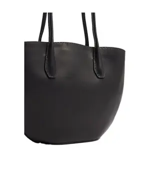 THE ROW Alger Saddle Leather Tote Bag - Black