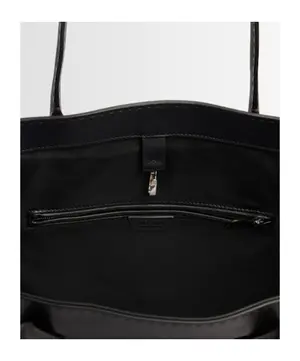 THE ROW Alger Saddle Leather Tote Bag - Black