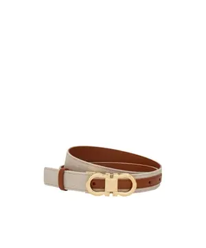 FERRAGAMO Salvatore Ferragamo Reversible Gancini Belt Natural Brown