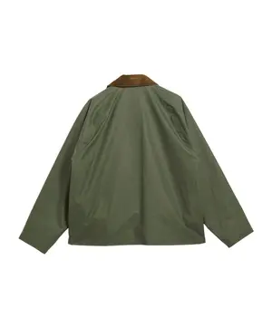 Barbour Corduroy Collar Buttoned Jacket - Light Moss