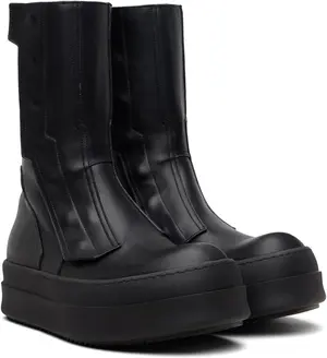 Rick Owens Panelled Leather Boots - Black