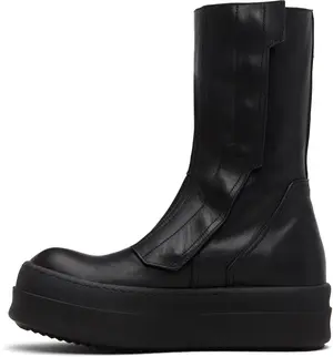Rick Owens Panelled Leather Boots - Black